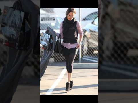 Zoe Saldana Shows off Her Pantyhose and Tights