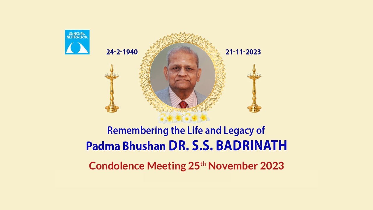 Remembering the Life and Legacy of Dr. SS Badrinath