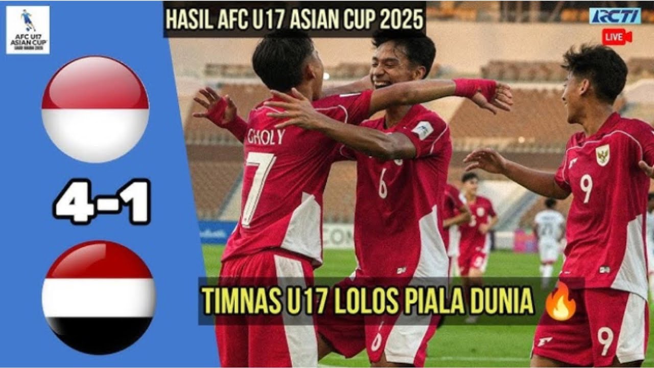 Timnas Indonesia U17 Lolos Piala Dunia // Indonesia U17 Vs Yaman U17 4-1 AFC U17 Asian CUP 2025 ...