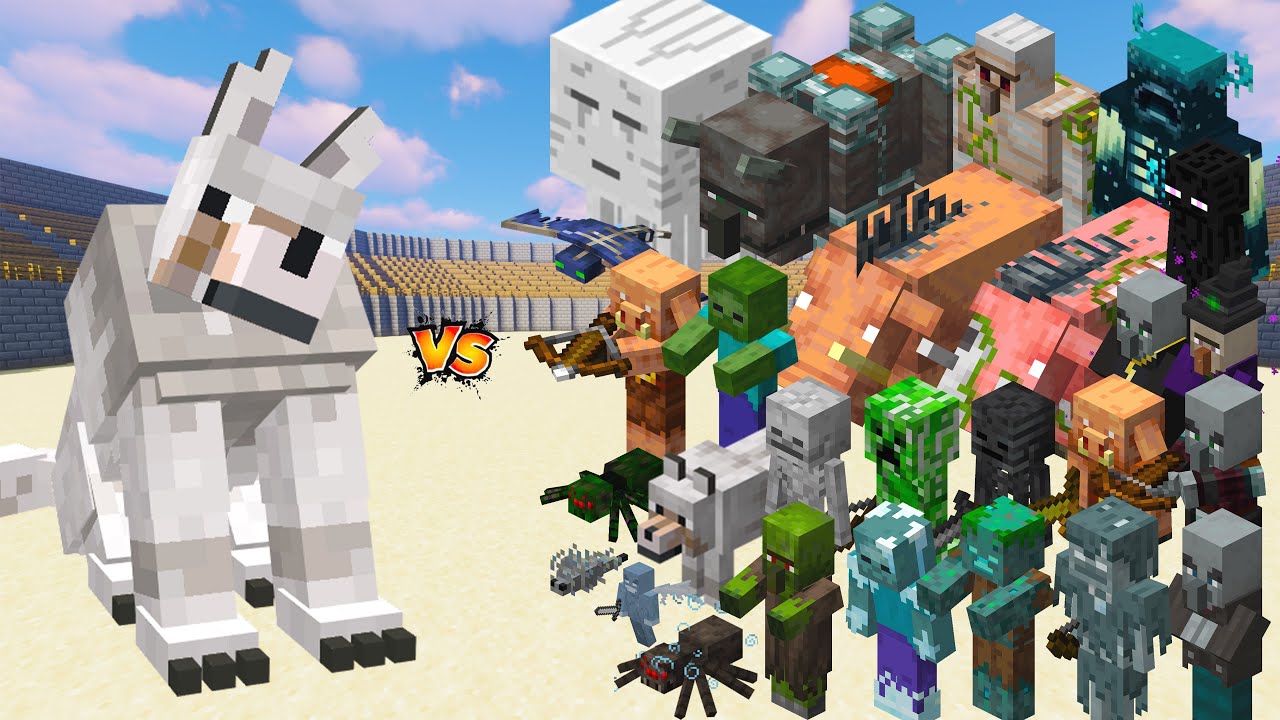 MUTANT WOLF VS ALL MINECRAFT MOBS – MINECRAFT MOBS BATTLE - YouTube