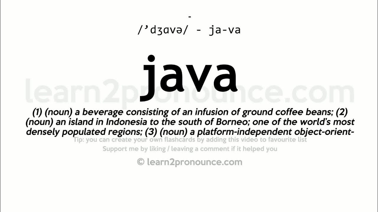 Pronunciation of Java | Definition of Java - YouTube