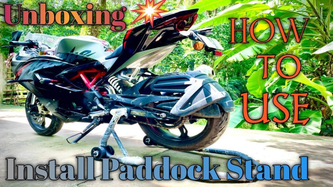 How to Install Paddock Stand || Unboxing stand || TVS RR310 ...