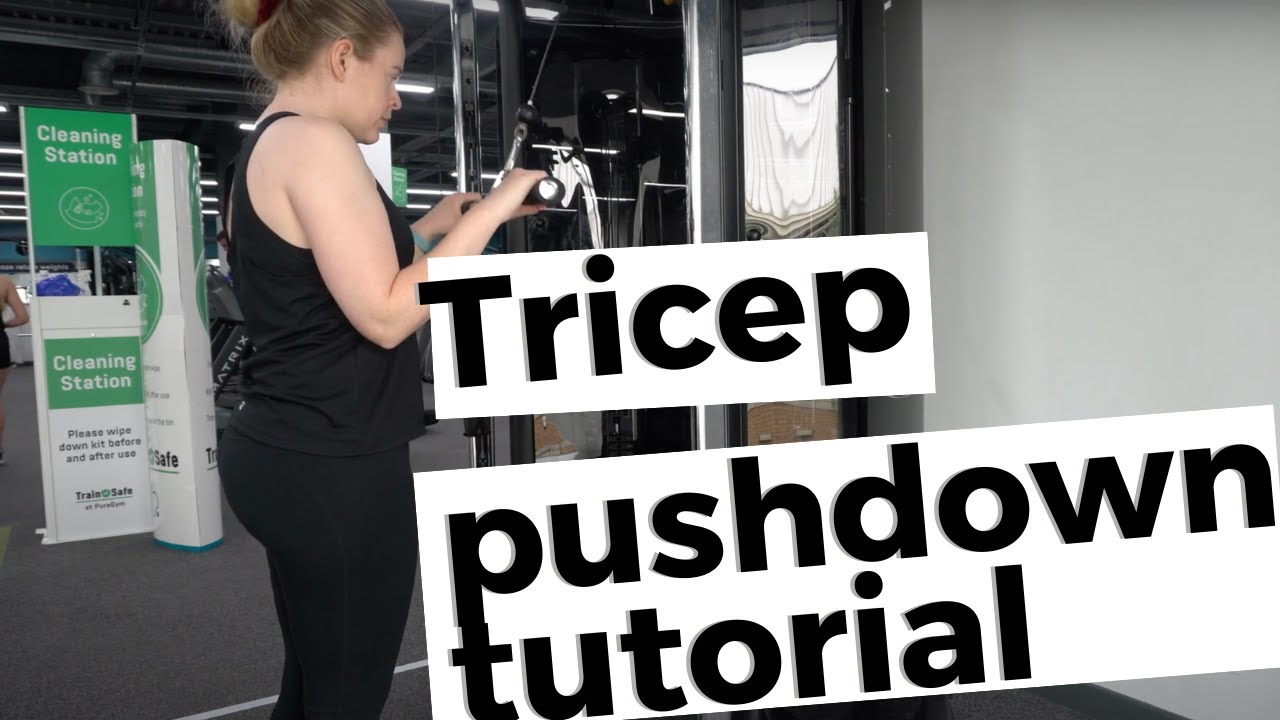 How to use cable machine triceps pushdown? (Gem's Gym Tutorials) - YouTube