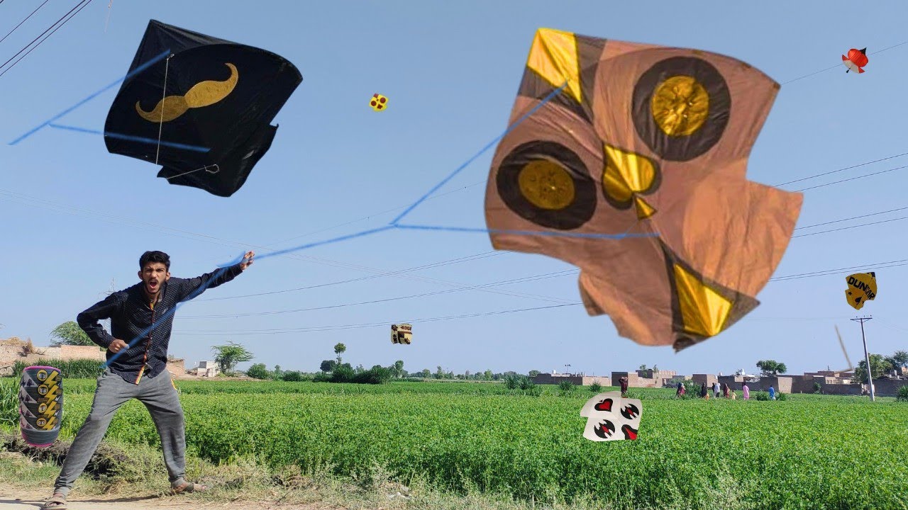 Caught Big Kites New Trick With & Thread || Basant Kite Fighting ...
