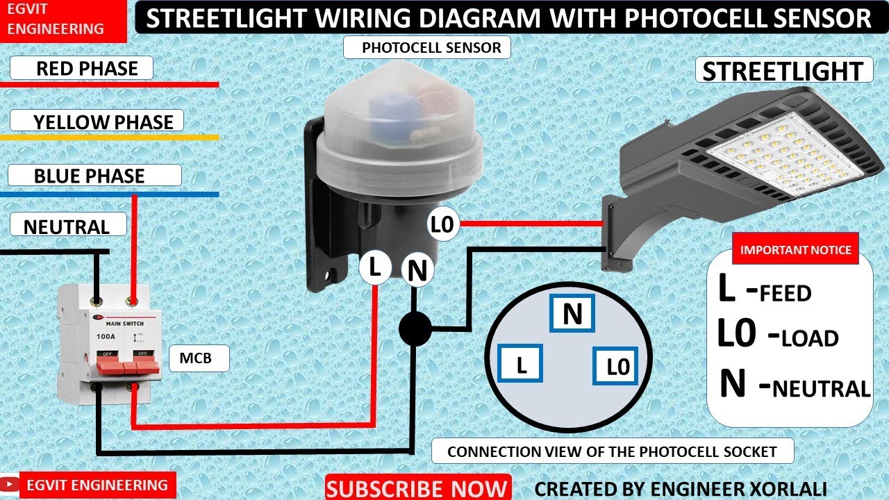 Streetlight wiring diagram with photocell sensor /Photocell switch installation electrical ...