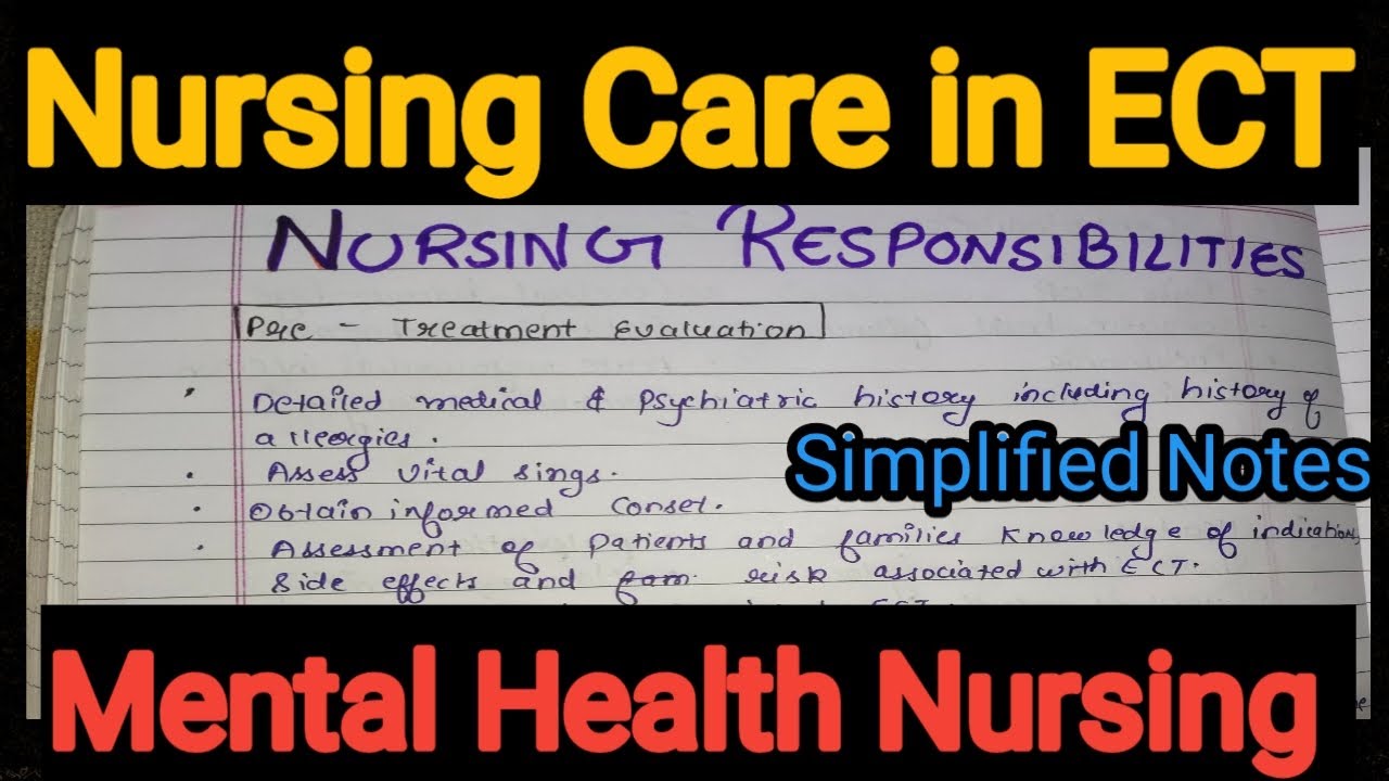 Nursing Responsibilities in ECT (Electroconvulsive Therapy) in Mental Health Nursing in Hindi ...