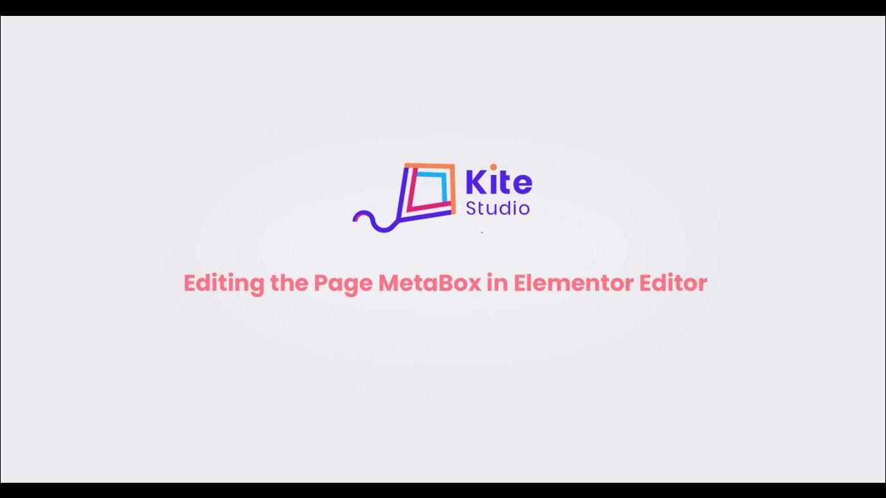 Editing the Page Meta Box in Elementor Editor - YouTube