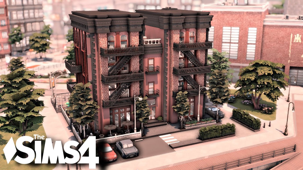 Huge New York Apartment Complex | No CC | The sims 4 Stop motion Speed ...