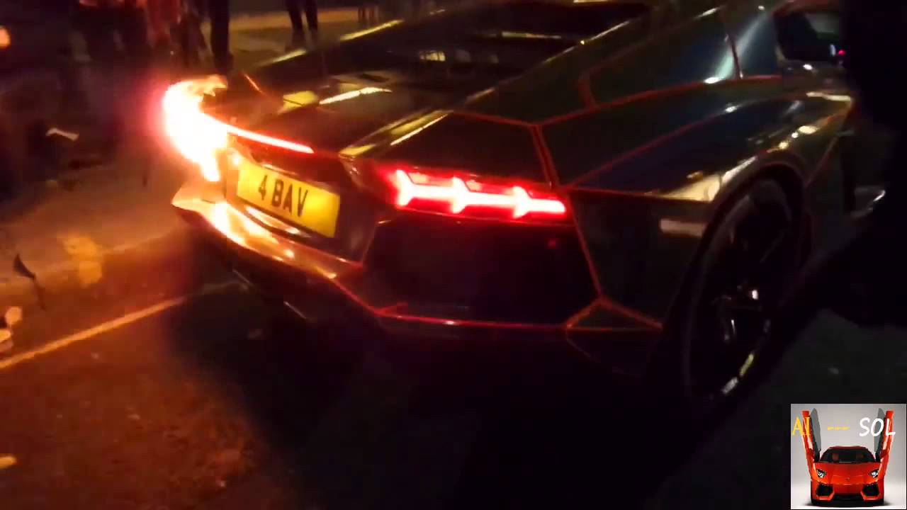 Arab Invasion: Supercar Lamborghini Aventador Rev, Exhaust, Fire In ...