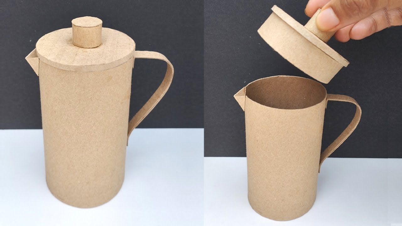 How to make cardboard water Jug | DIY water Jug | Cardboard craft - YouTube