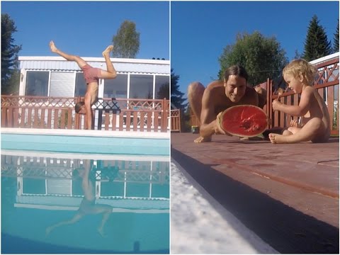 Pool deck morning yoga, a swim, a watermelon breakfast and I'm singing for you