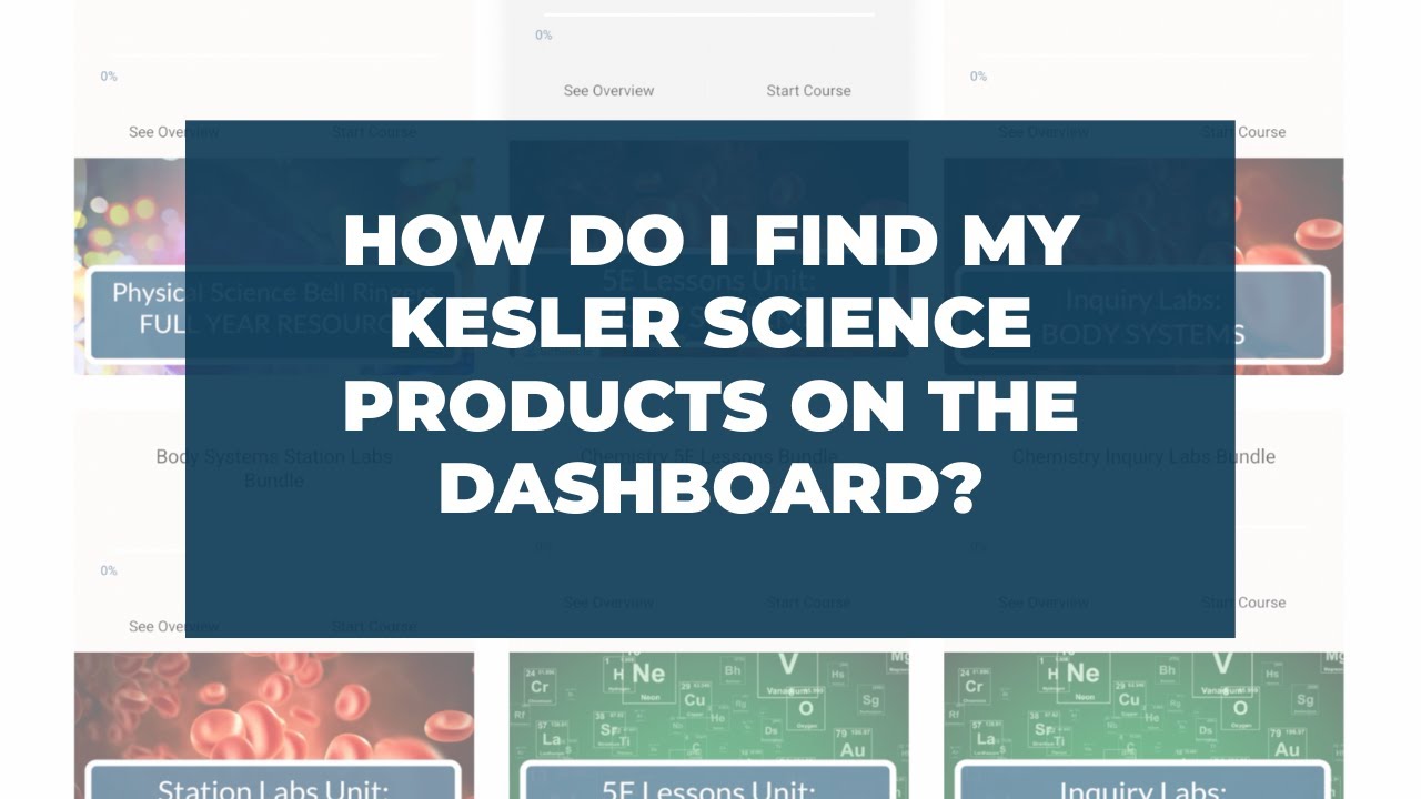 How Do I Access My Kesler Science Products From the Dashboard? - YouTube