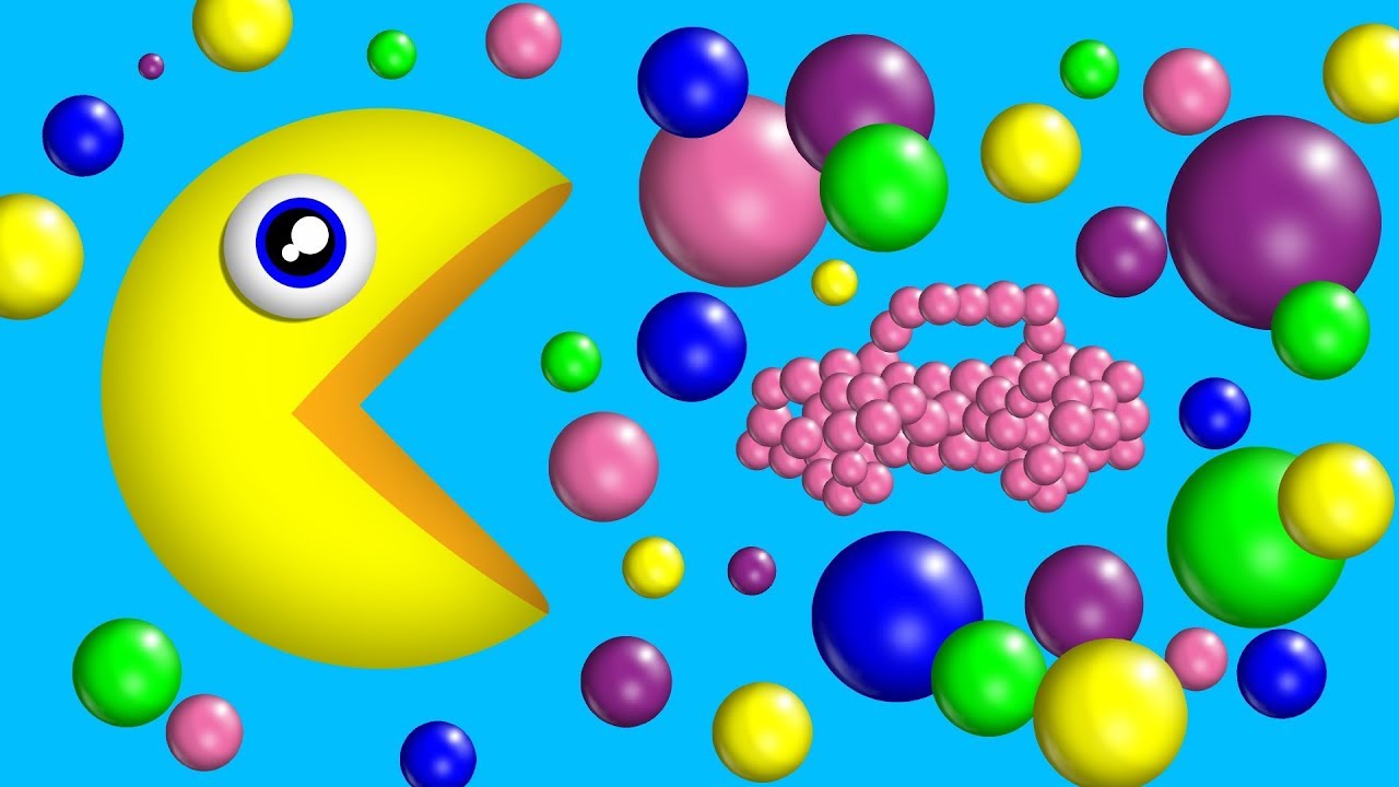 Learn Colors With 3D Soccer Ball Car and Pacman For Kids Toddlers ...