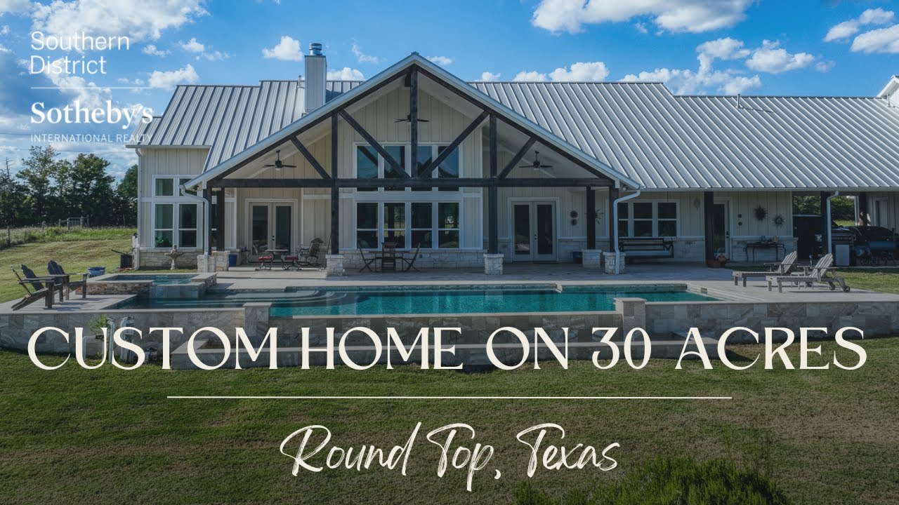 Custom Built Home on +/-30 Acres in Round Top | Southern District ...
