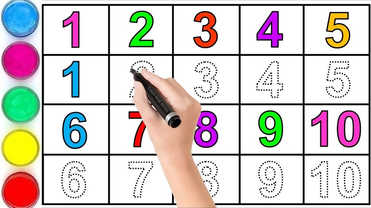 123 Number Counting | 1234 counting |1to10 numbers | Numbers tracing ...