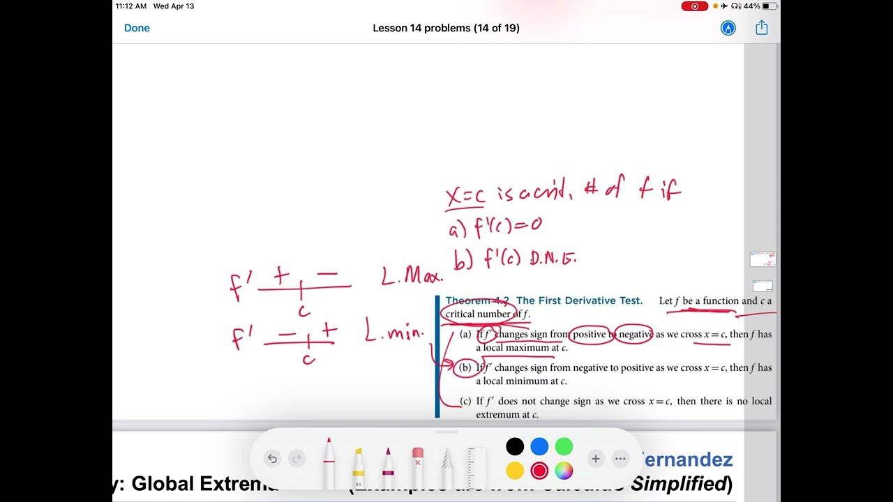 14.1: Local extrema, First Derivative Test | Wellesley College Calculus ...