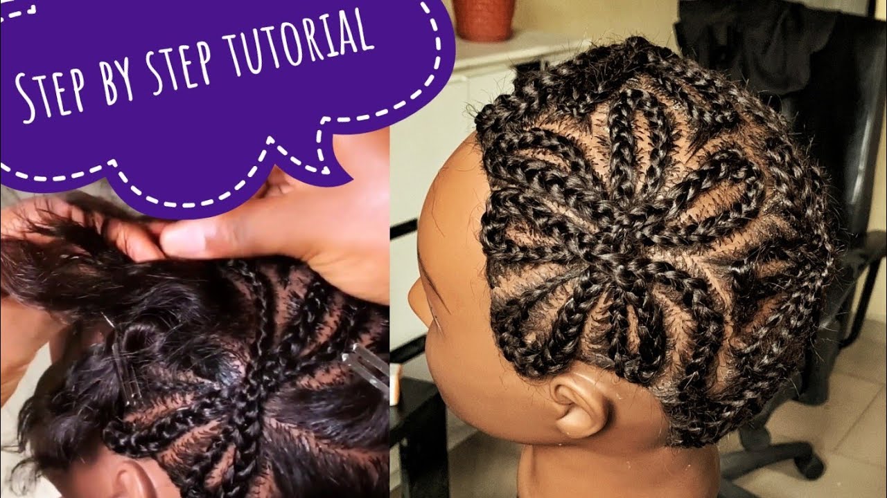 Braided baldie flower braid tutorial - YouTube