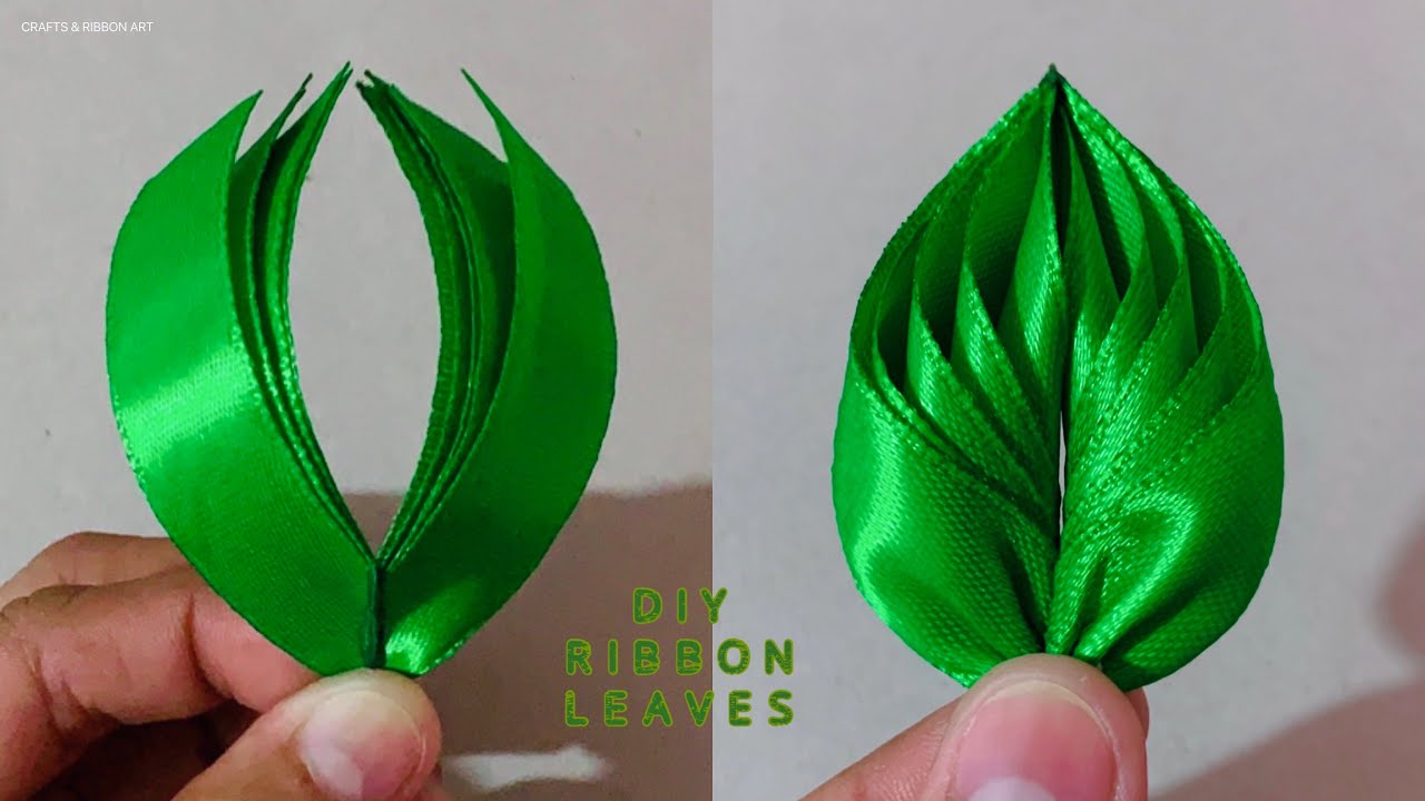 D.I.Y. Satin Ribbon Leaves - Tutorial - Handmade diy ribbon leaf ...
