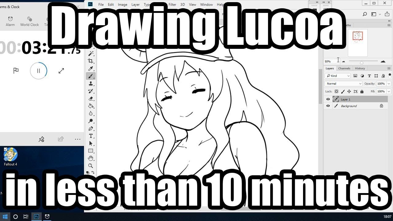 Drawing Lucoa in less than 10 minutes - YouTube