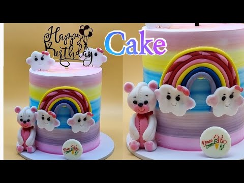 Teddy Bear Cake Decorating | Rambo Colour | Happy Birthday cake - YouTube