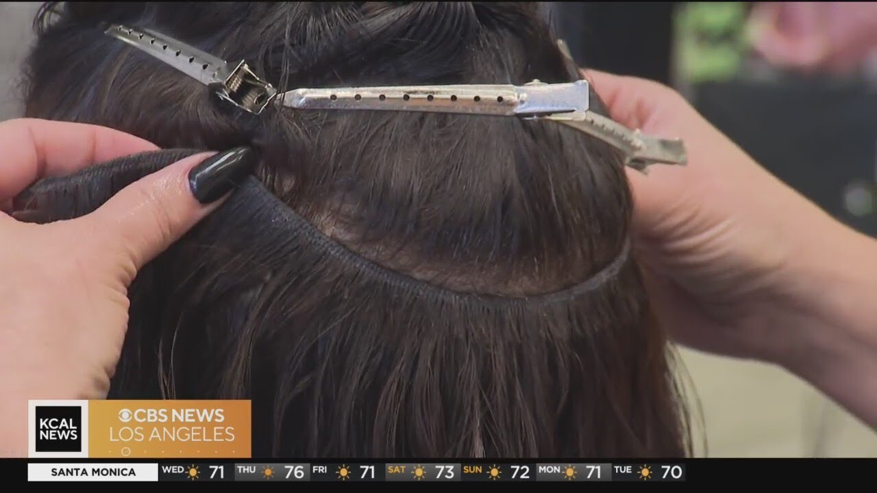 The science of hair extensions, a look at the beauty business - YouTube