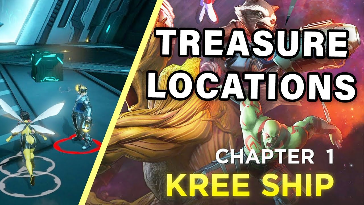 ALL TREASURE LOCATIONS in Chapter 1 - Kree Ship Marvel Ultimate Alliance 3 (MUA3) - YouTube