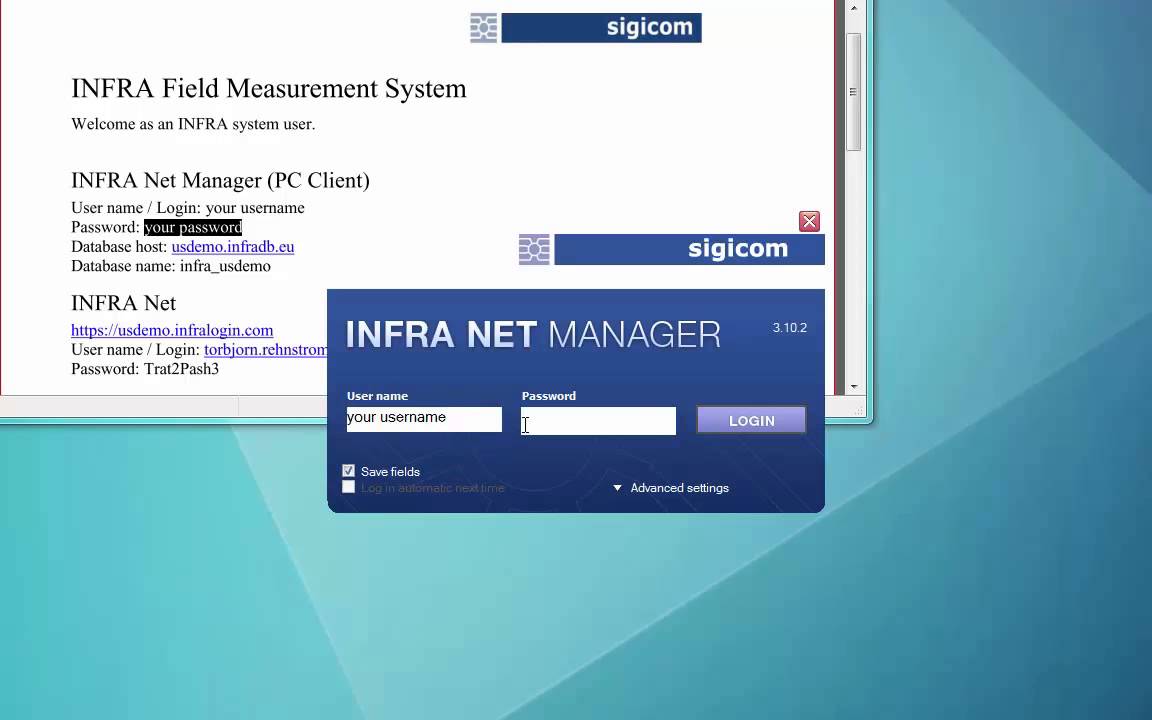 New User INFRA Net Manager Login - YouTube