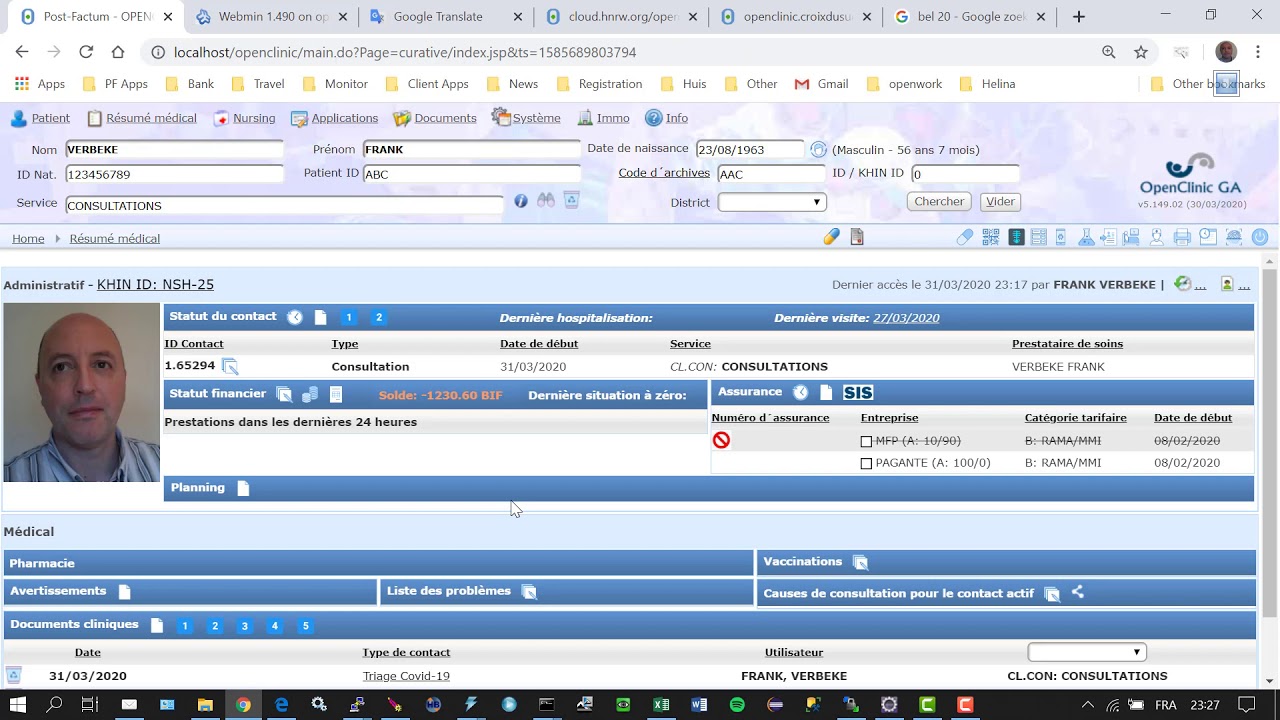 OpenClinic GA: Dossier clinique COVID-19 - YouTube