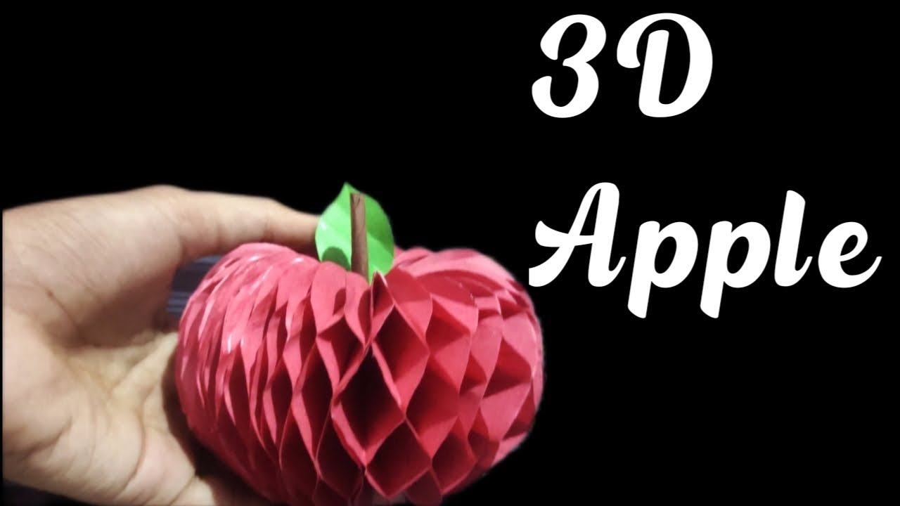 How To Make 3D Paper Apple||Paper Craft/DIY Paper Apple/Easy Craft ...
