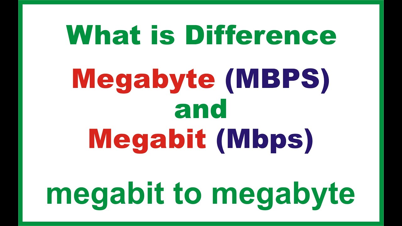What is Difference MBPS and Mbps - YouTube