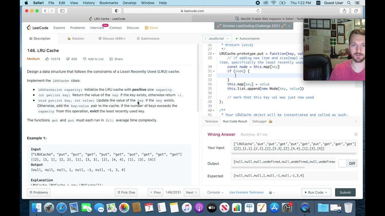 Leetcode 146 Solution: LRU Cache [Linked Lists] [Medium] [Javascript ...