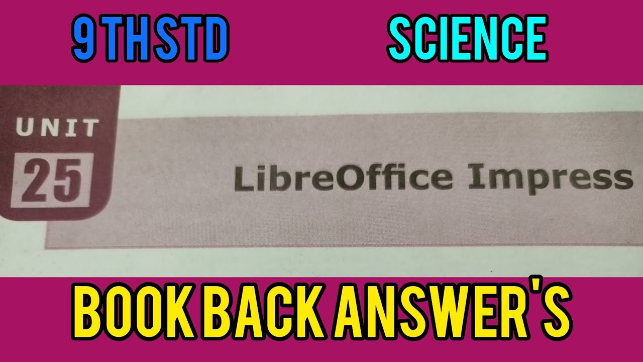 Libreoffice Impress | book back answers | 9th science - YouTube