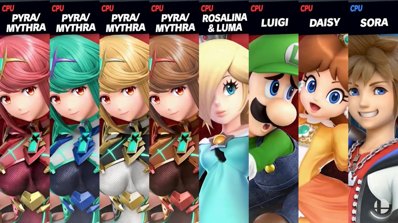 Super Smash Bros. Ultimate - 4 Pyra/Mythra, Rosalina, Luigi & Daisy vs ...