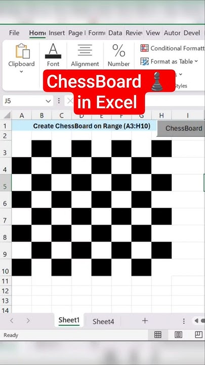 Create a Chessboard in Excel with one click | Excel VBA tutorial | # ...