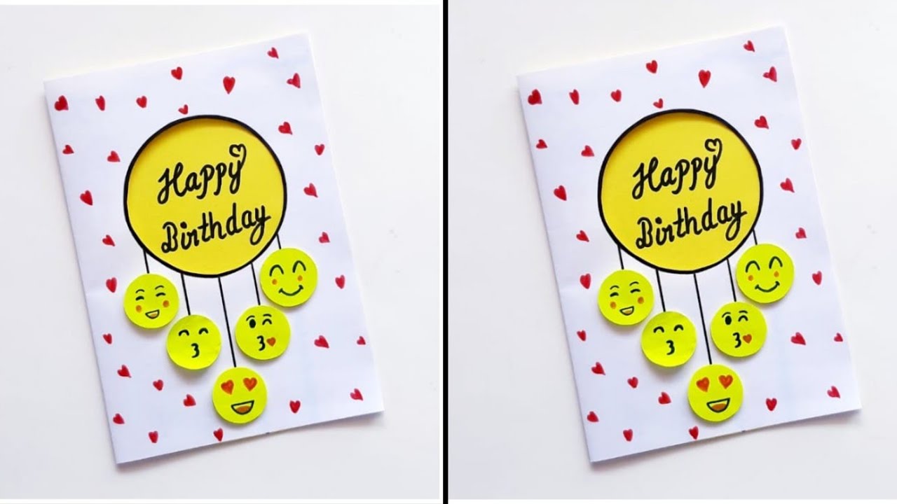 Easy & Beautiful white paper Birthday Card making|DIY Birthday greeting ...