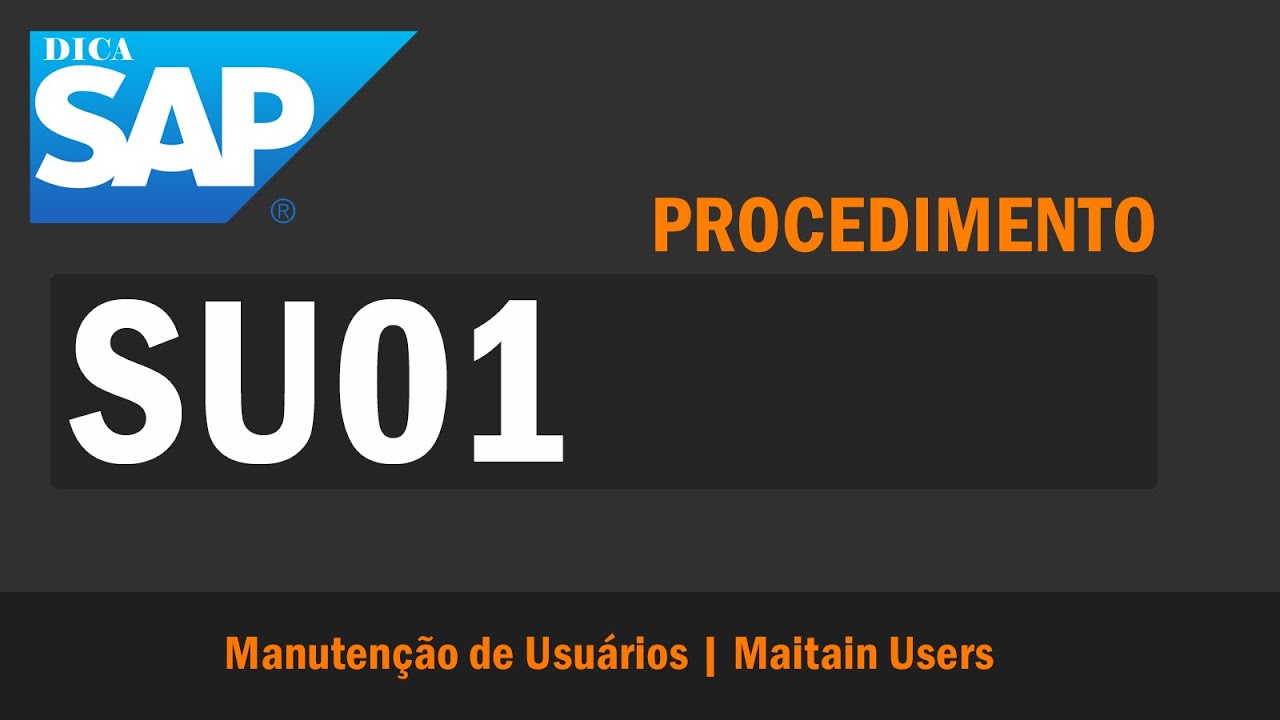 SU01 - Manutenção de Usuários | SU01 - Maitain Users - YouTube