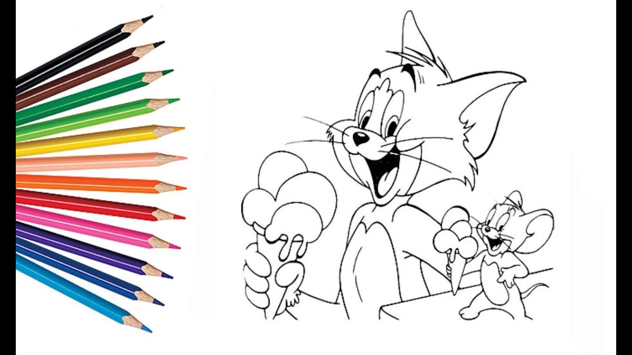 Tom and Jerry coloring/How to color Tom&Jerry/For kids - YouTube