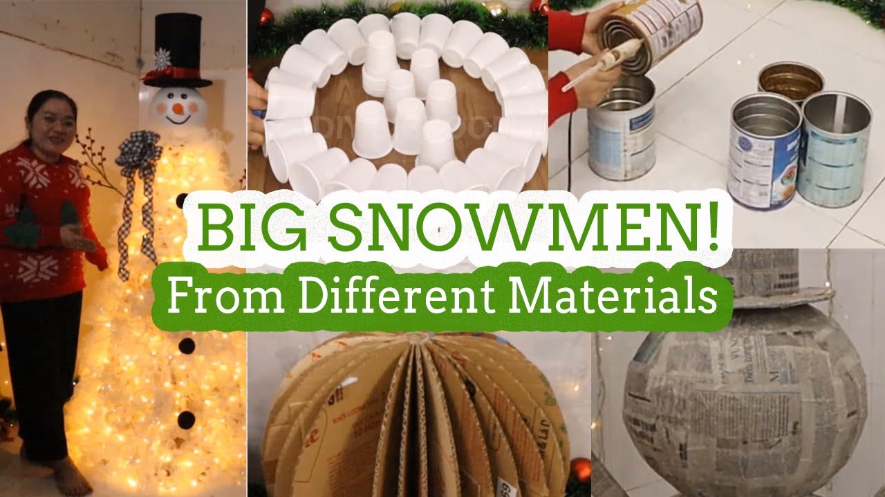 7 Giant DIY Snowmen Using Different Materials 2025 - YouTube