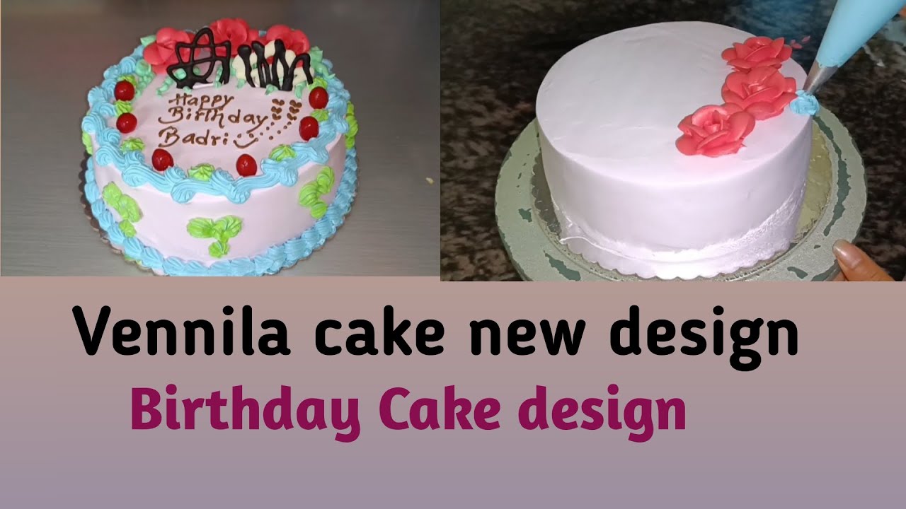 Vennila cake decoration ideas || Birthday cake design - YouTube