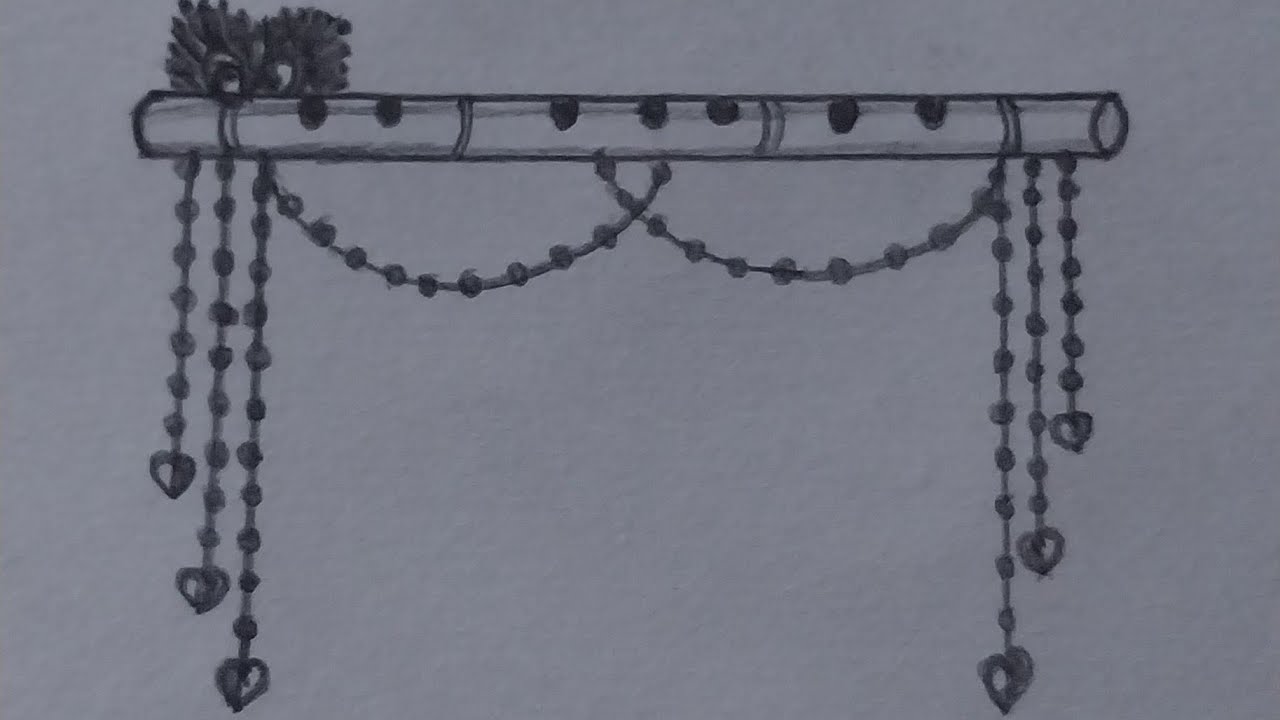 How To Make Beautiful Krishna Basuri Drawing. Very Easy And Simple ...
