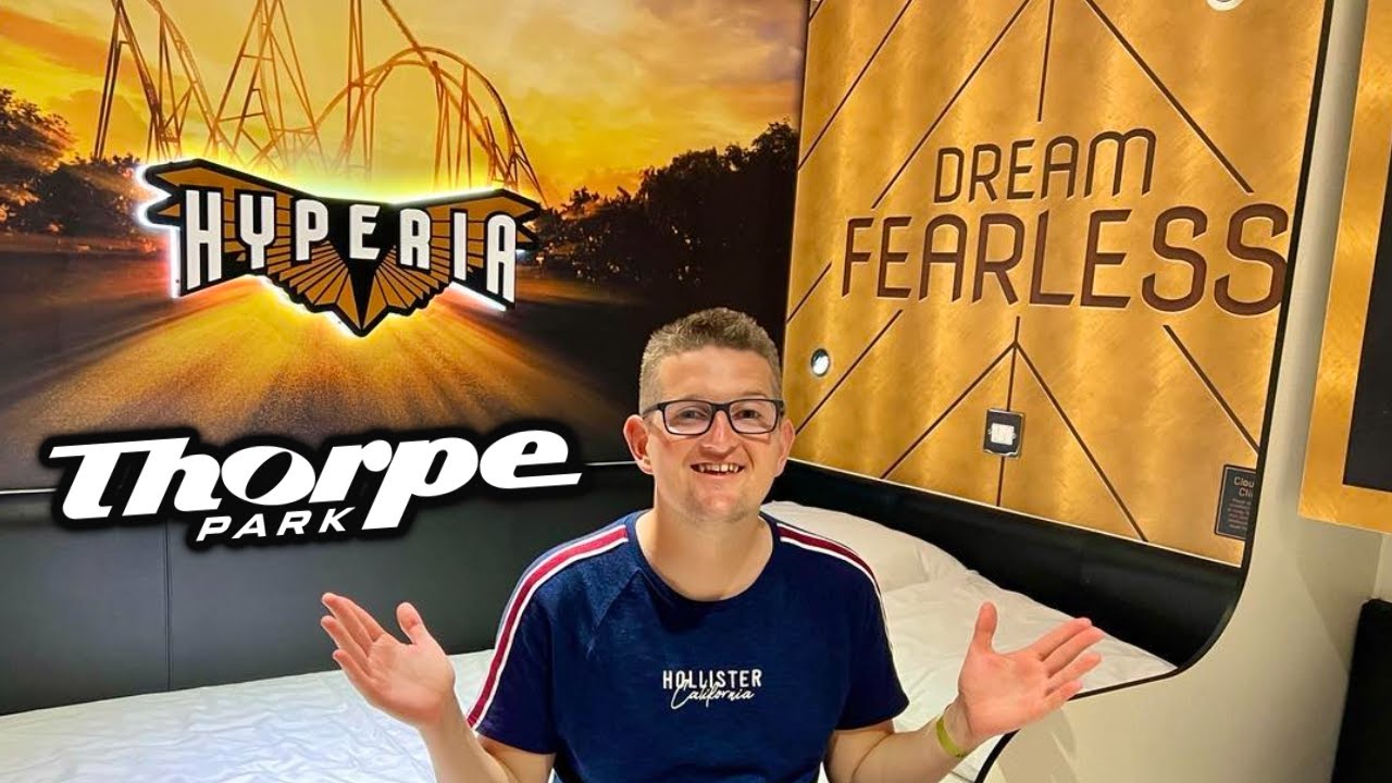 We Stay In A Hyperia Themed Room! - Thorpe Park Shark Cabins - YouTube