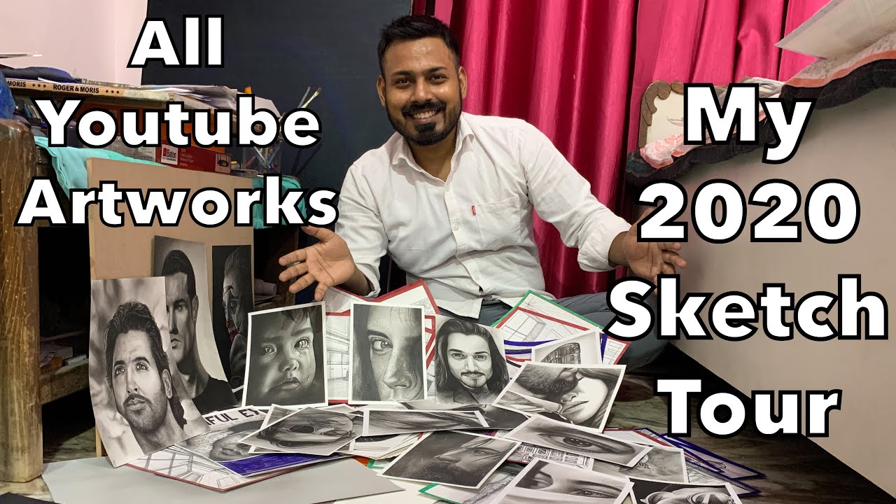My YouTube Artworks 2020 Sketch Tour | Compositions,Human Figures ...