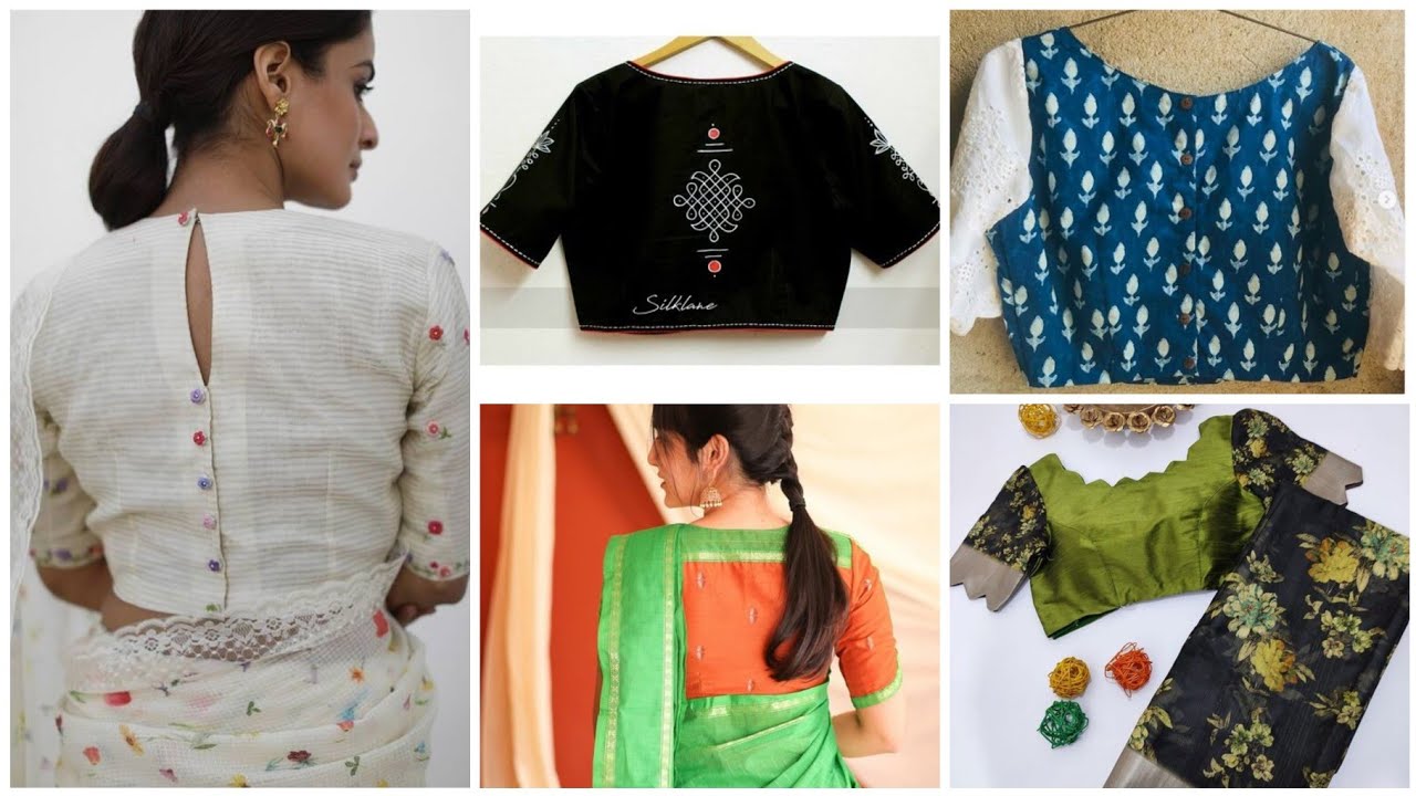 20 Latest Blouse Back Neck Designs 2024|| Simple Blouses 2024||#Latest ...