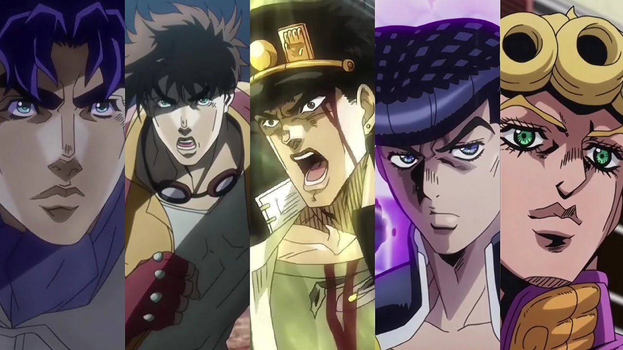 JoJo's Bizarre Adventure Protagonists Main Villian Parts 1-5 - YouTube
