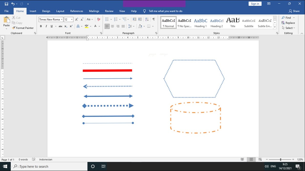 Membuat Garis Putus Putus atau Garis Panah di MS Office Word - YouTube