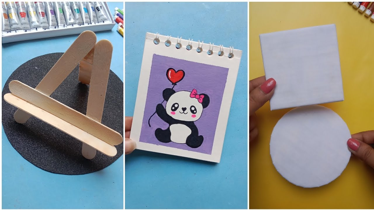 diy art supplies|canvas stand|mini sketch book|canvas board - YouTube
