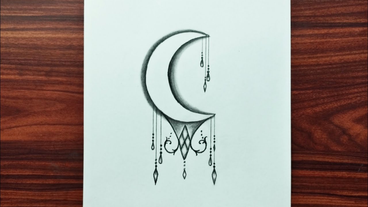 How to draw sketch drawing | 🌙 moon drawing | pencil drawing | star ...