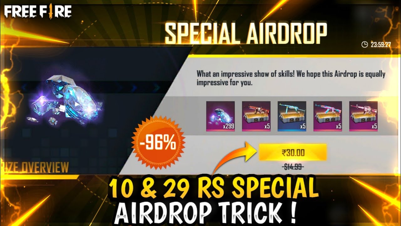 GET 29 RS AIRDROP IN FREEFIRE | TRICK TO GET SPECIAL AIRDROP IN FREE FIRE | NEW TRICK FREE FIRE ...