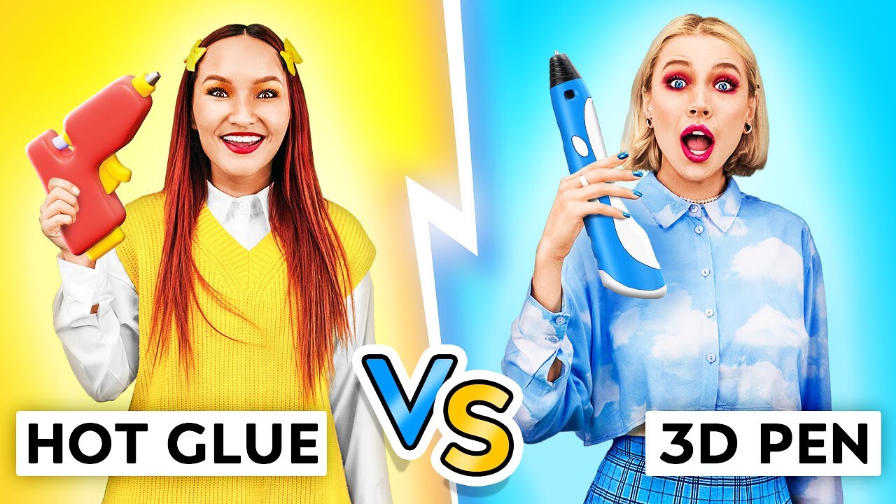 3D Pen vs. Hot Glue: Epic DIY Showdown 🏆 DIY Ideas! School Hacks to ...