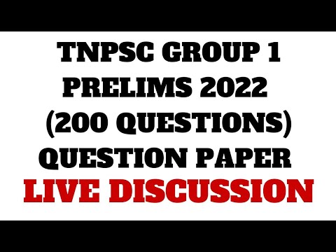 LIVE TNPSC GROUP 1 PRELIMS QUESTION PAPER DISCUSSION - YouTube